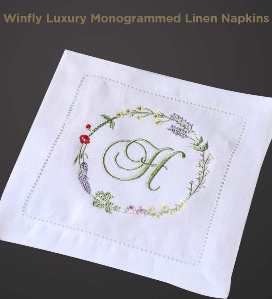 Luxury Monogrammed Linen Napkins 6"x6"- Winfly